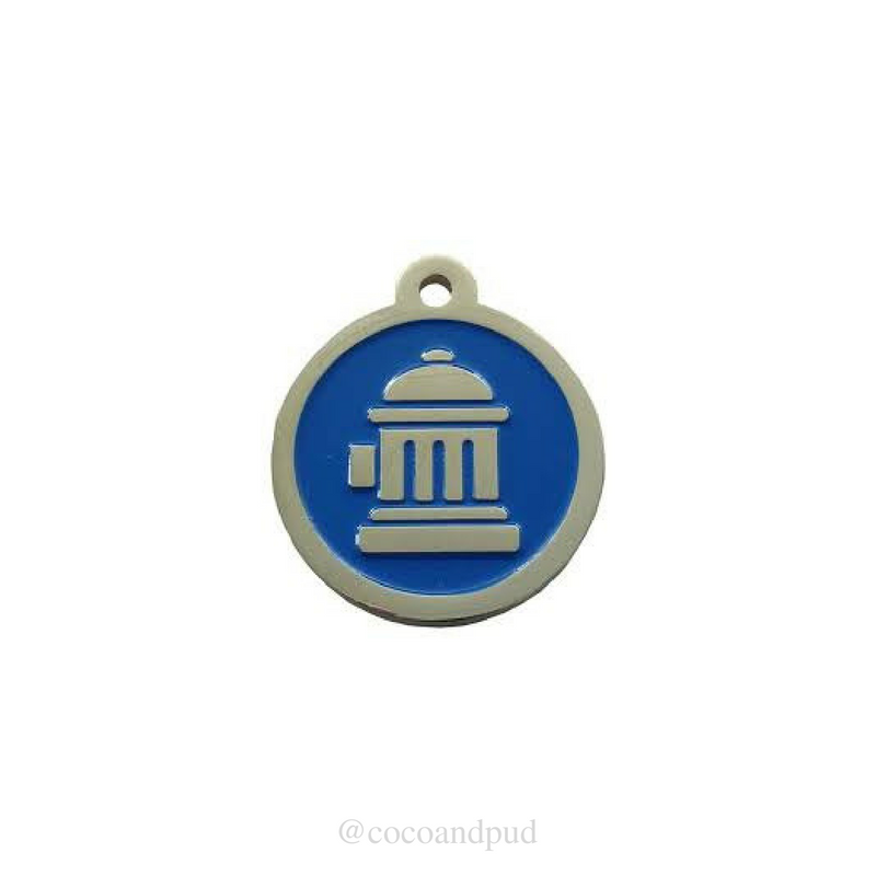 Fire Hydrant ID Tag - Blue & Silver – Coco & Pud