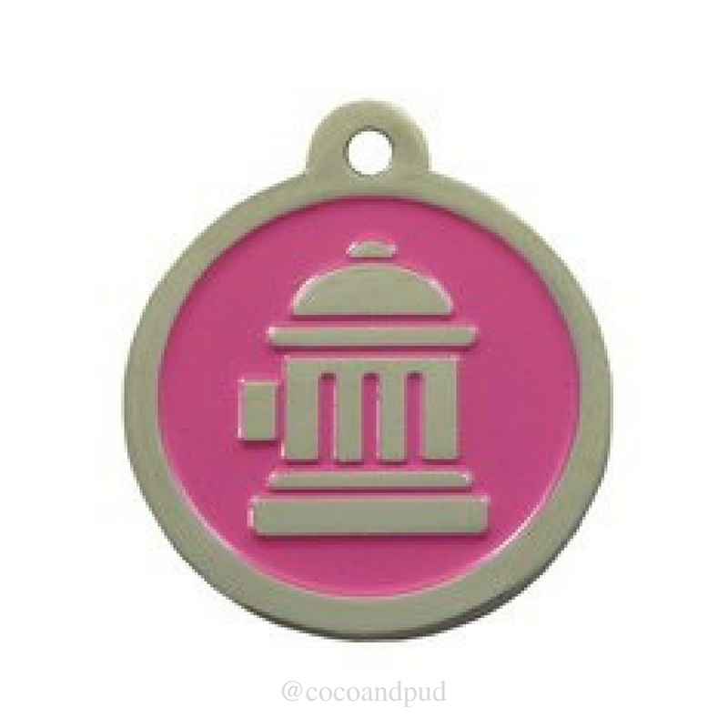 Fire Hydrant ID Tag - Pink & Silver