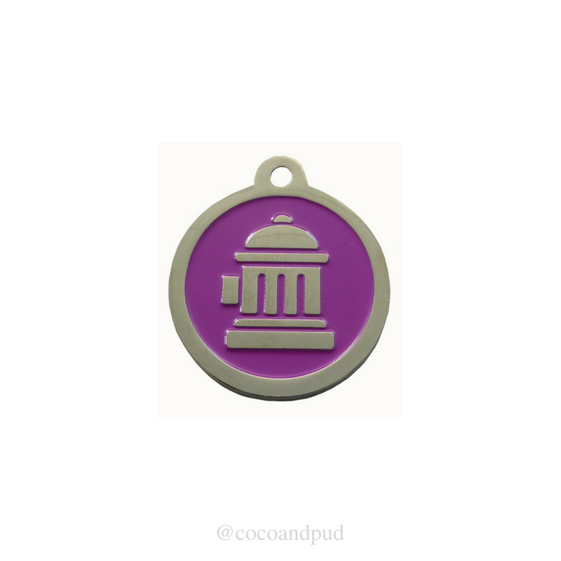 Fire Hydrant ID Tag - Purple & Silver – Coco & Pud